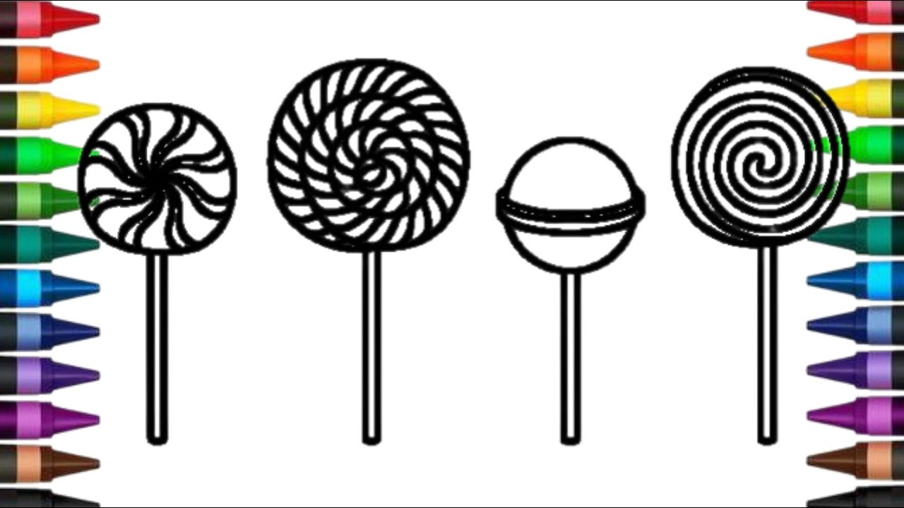 how to draw & colour a lollipop 🍭🍭 | lollipop drawing for kid's ...