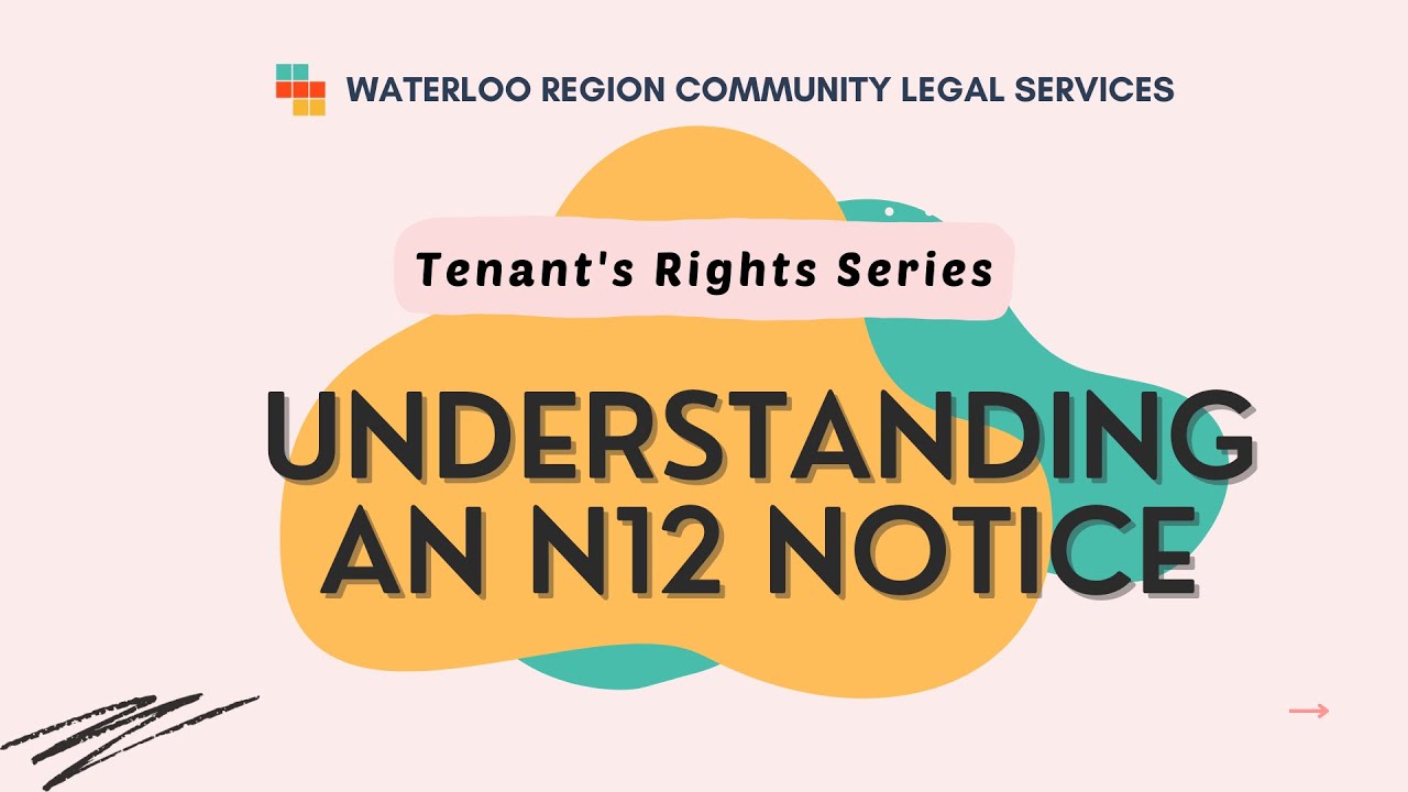 Tenant's Rights Series: N12 Form - YouTube