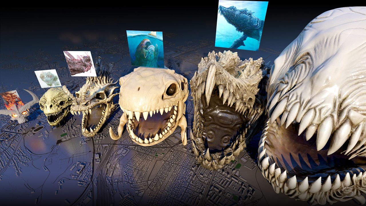 Monster Skull 3D Size Comparison | WORLD EATER VS SCP 169 - YouTube