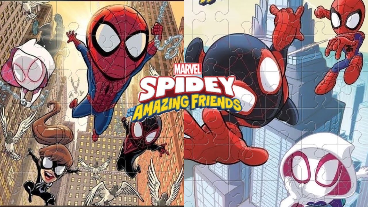 Spidey Ghost Spider and Spin Swinging Through The City | Spidey and His ...