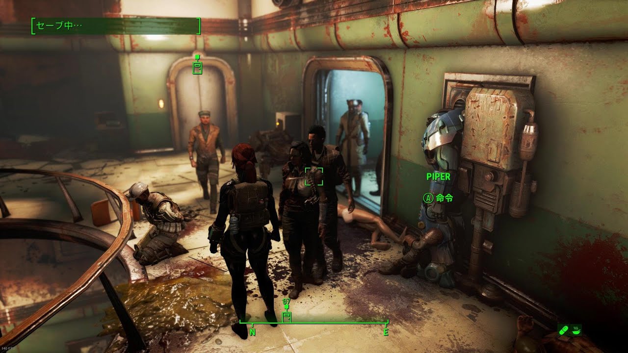Fallout4 グリーンテック遺伝学研究所に大勢で乱入。A large number of people broke into the ...