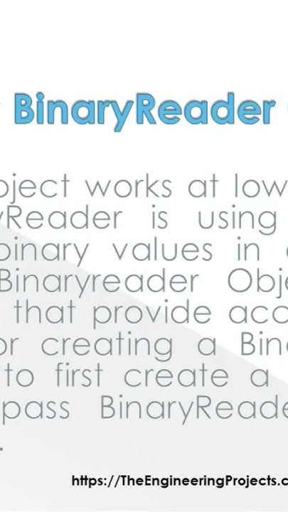 090 How To Use C Binaryreader Class Youtube
