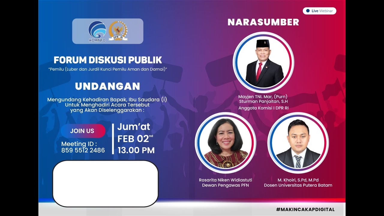 [Webinar] "Pemilu (Luber dan Jurdil Kunci Pemilu Aman dan Damai)" - YouTube