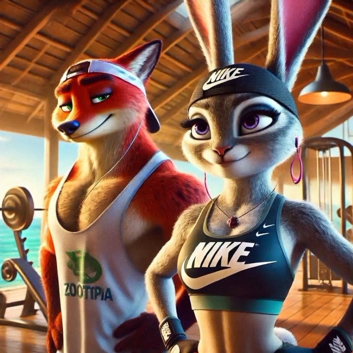 Zootopia Characters Hit the Gym! 🦊🐰 #ZootopiaFitness #GymGoals # ...