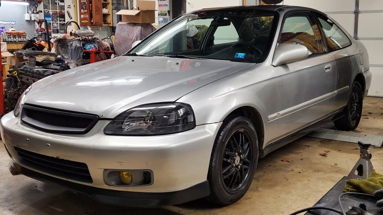 H22a EK Civic First Drive ! RIP tires ! RIP Trans! Good Morning VTEC ...