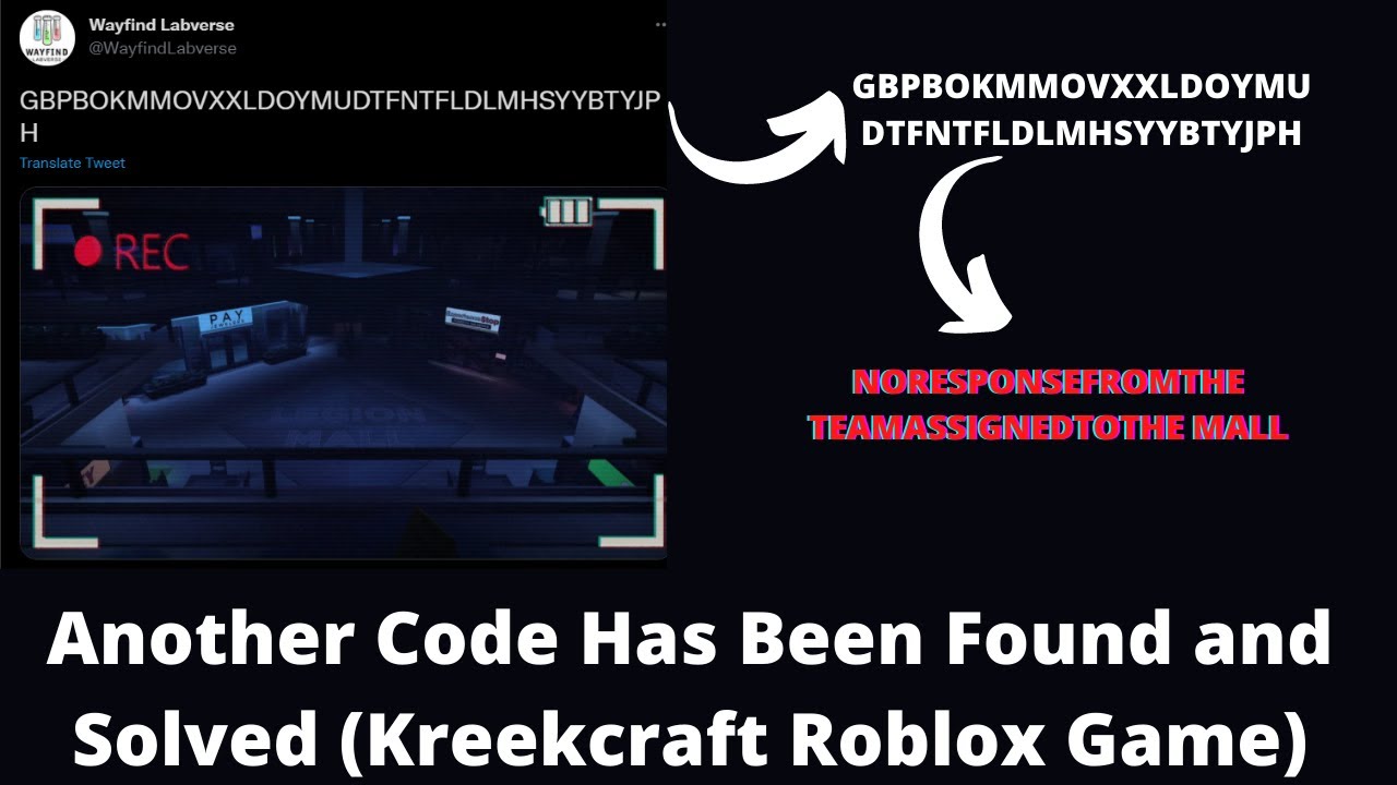 Another Code Has Been Found and Solved (Kreekcraft Roblox Game) - YouTube
