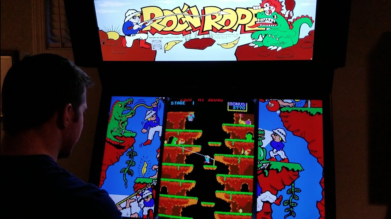 Roc'n Rope Arcade Cabinet MAME Gameplay w/ Hypermarquee - YouTube