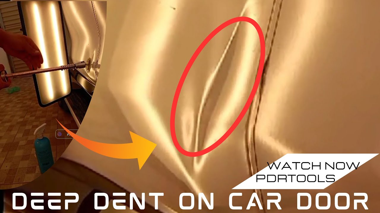 Deep dent on car door || how to paintless dent repair || pdrtools ...
