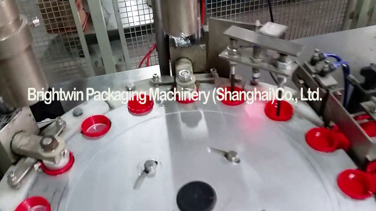 rotary 2 heads lining machine - YouTube