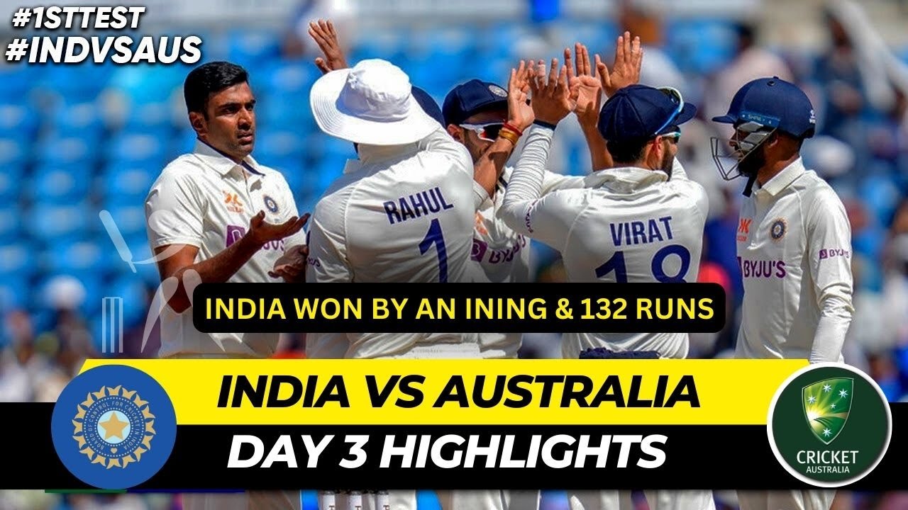 India vs Australia 1st Test Cricket Match Day 3 Full Highlights Cricket ...