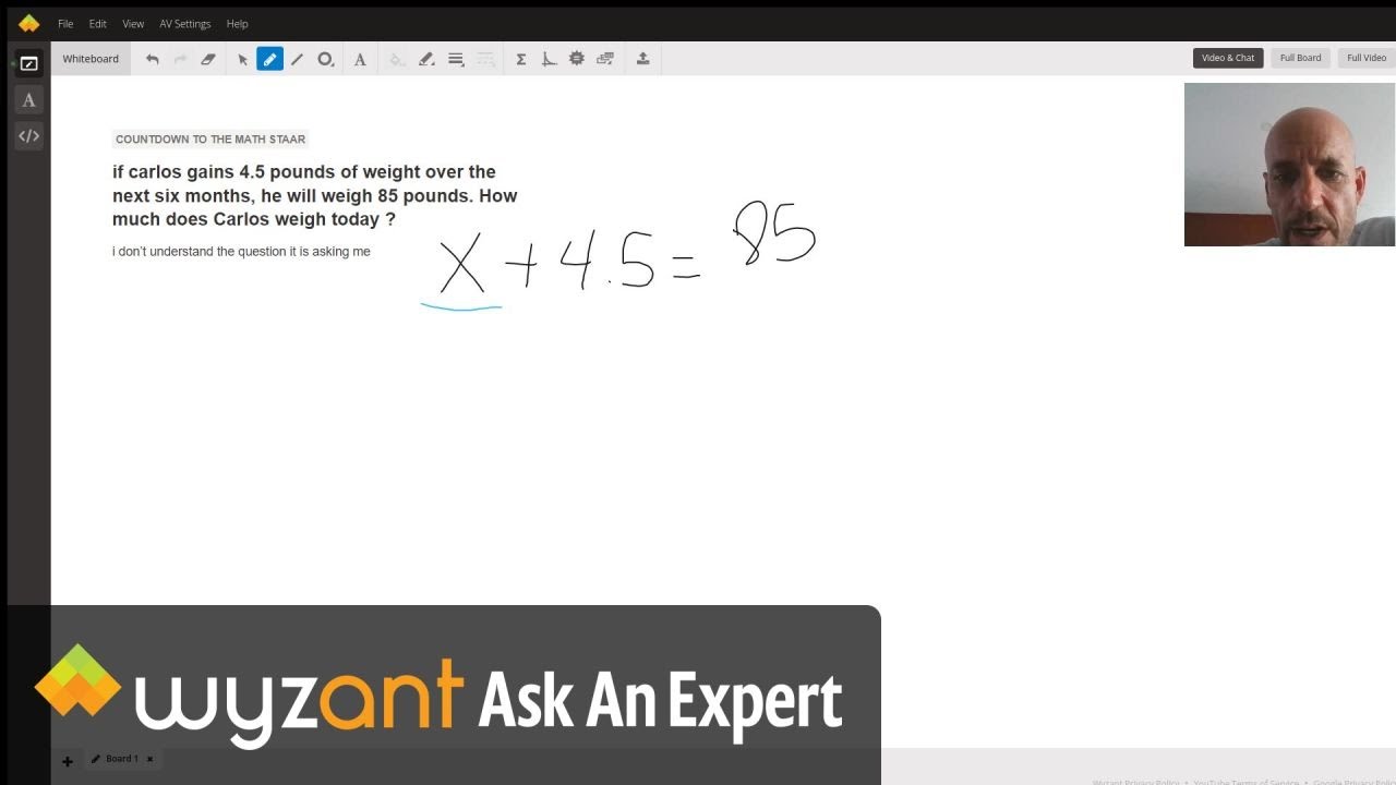 How much does Carlos weight today? STAAR question with a missing addend ...