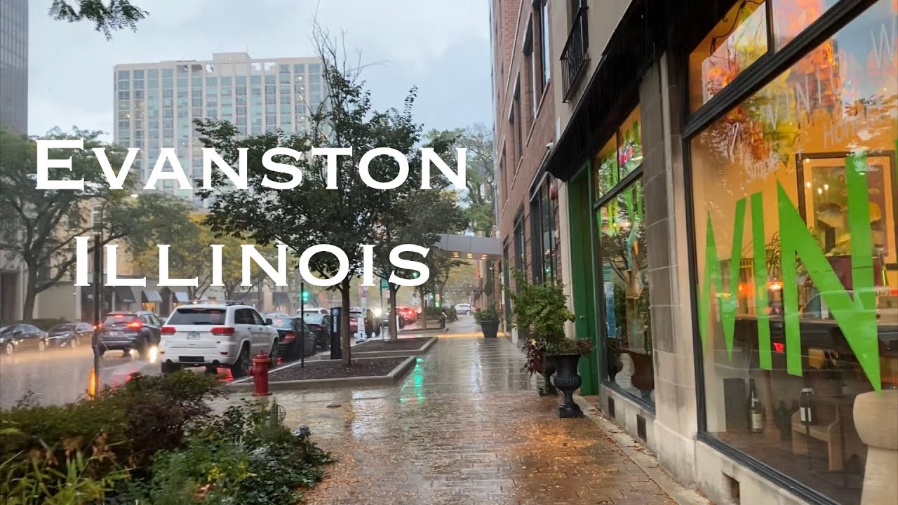 Evanston Illinois Walk in & After Rain, Early October 2021 | Chicago ...