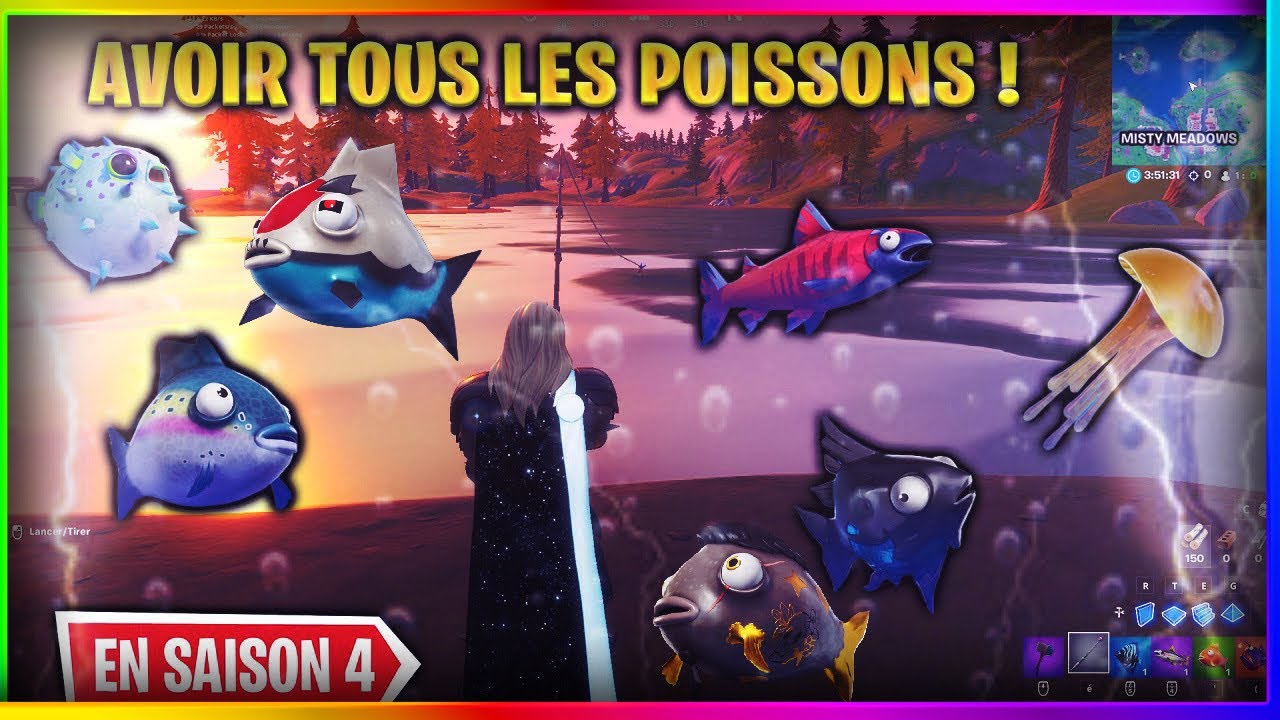 EMPLACEMENT DE TOUT LES POISSONS DE FORTNITE « 1 à 40" - YouTube