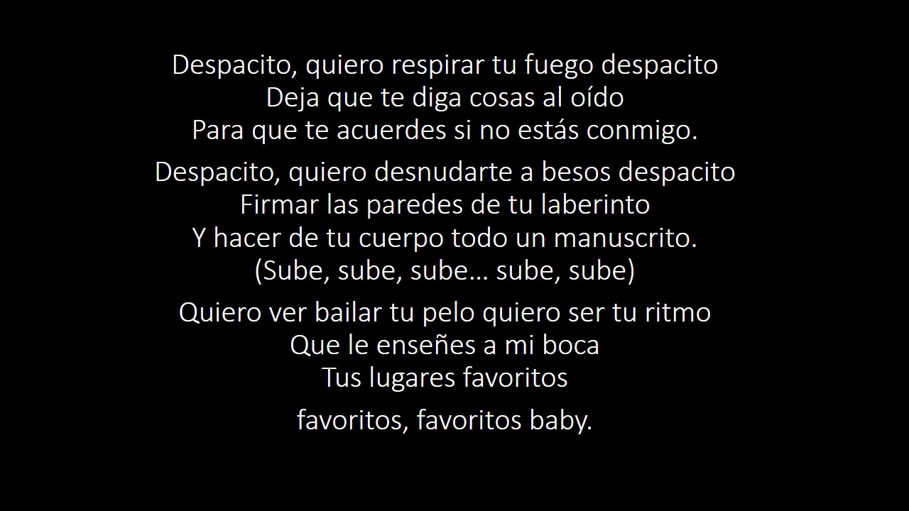 Despacito Lyrics Luis Fonsi ft Daddy Yankee - YouTube