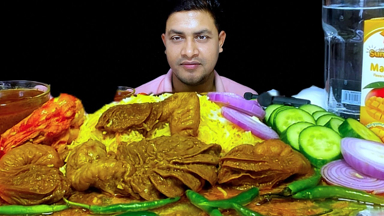 Asmr Eating Recipe | Mutton Chusta with Rice Green Salad Mukbang Chusta ...