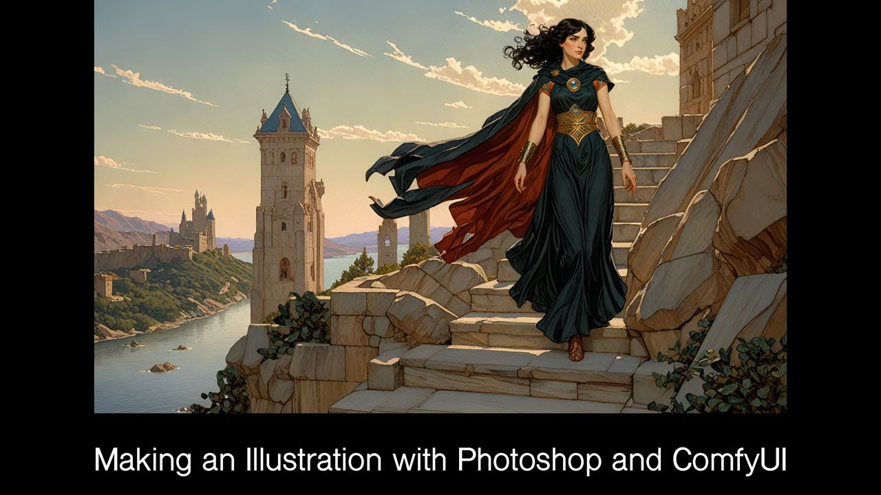 Making an Illustration with Photoshop Teamed with ComfyUI - YouTube