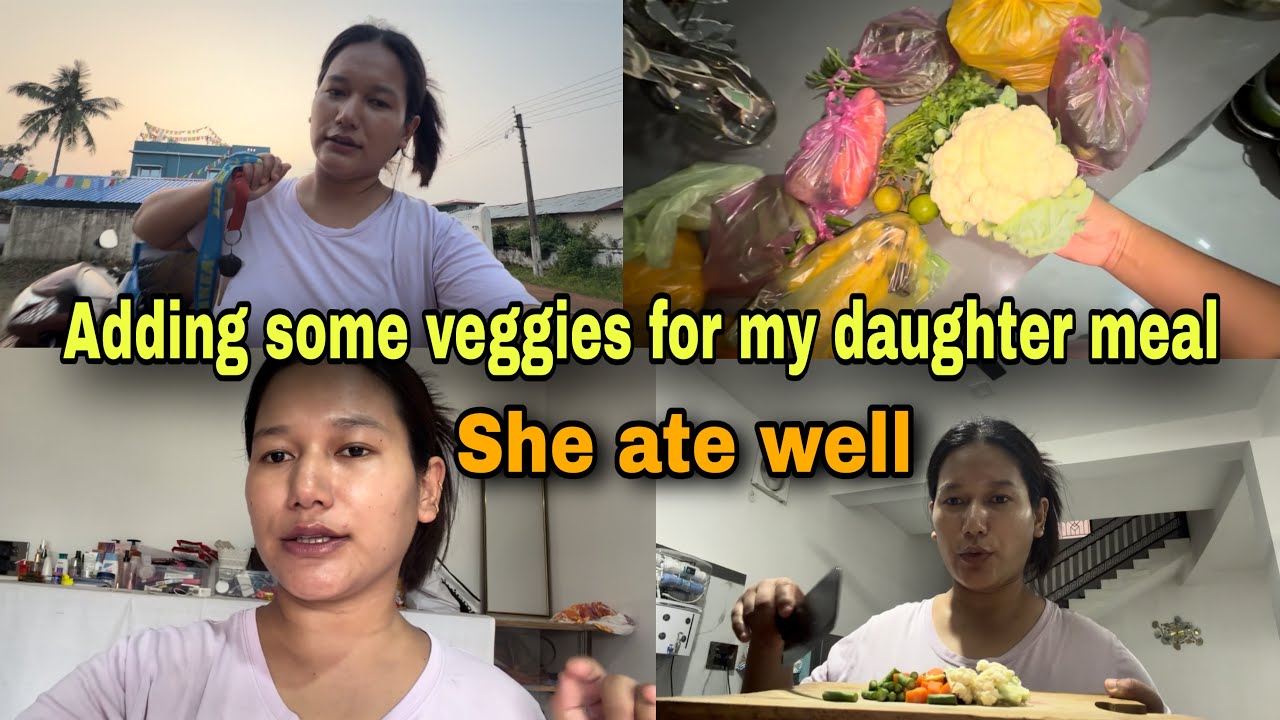 Adding some veggies 🥕🥗🥦 for my daughter meal 🍲 || She ate very well 👌 ...
