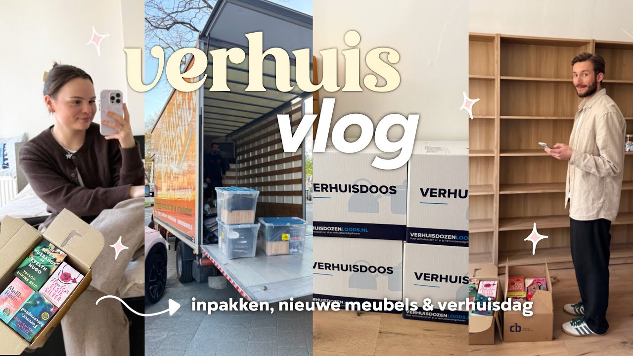 verhuisvlog 📦🩷 inpakken, nieuwe meubels, de verhuisdag & meer! - YouTube