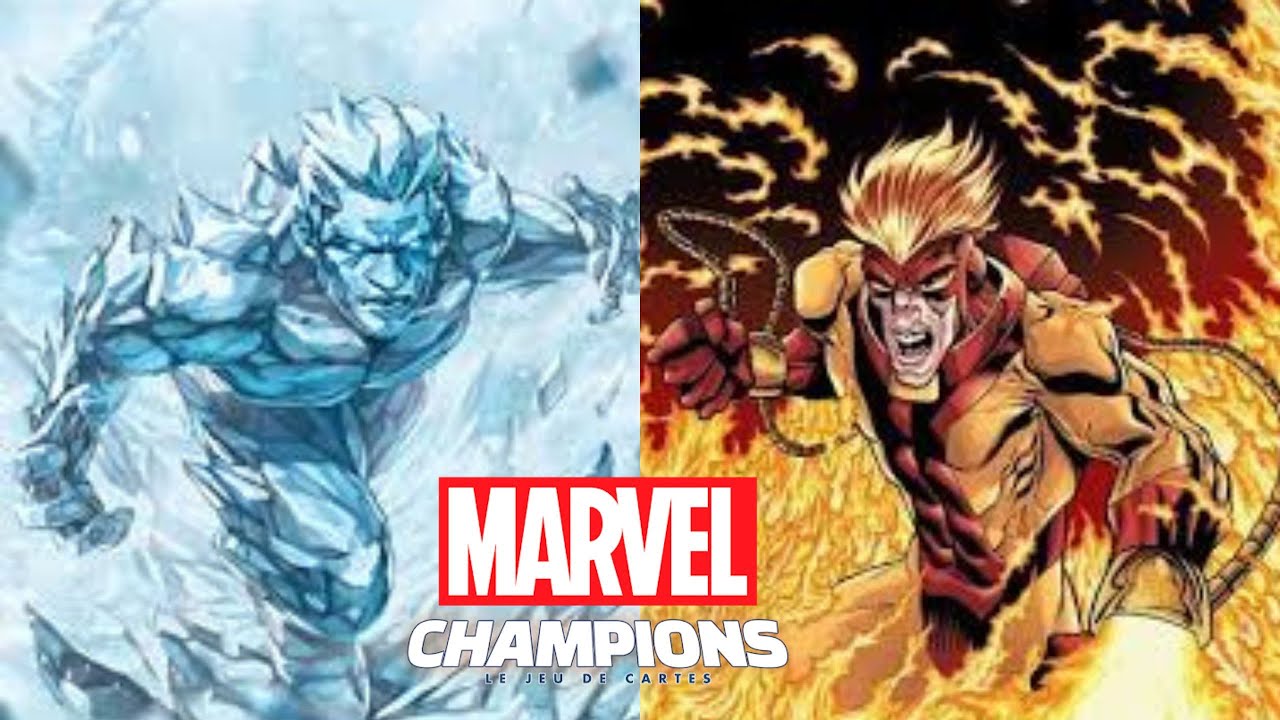 Marvel champions : Iceman pré-construit vs Pyro - YouTube