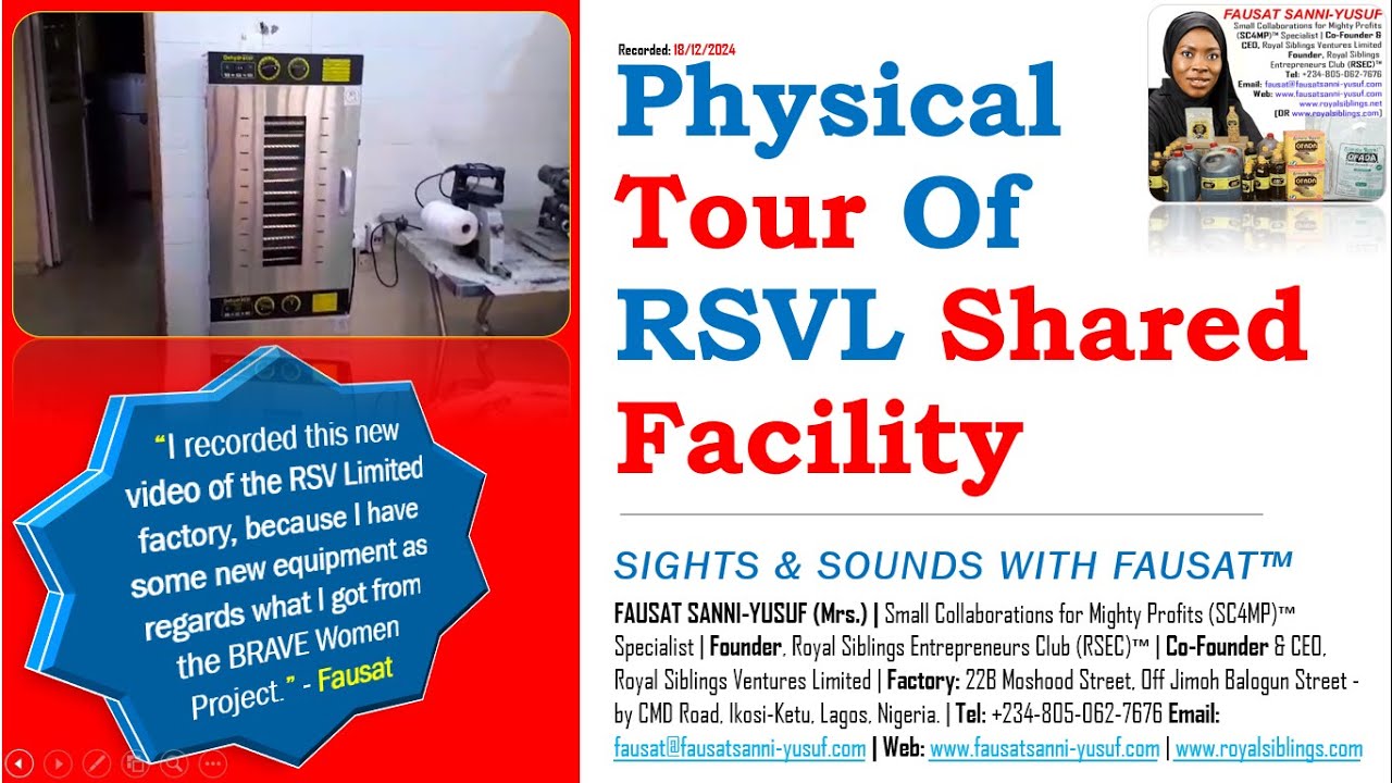 Join Fausat On Tour of RSV Limited's Shared Facility Factory | WATCH ...