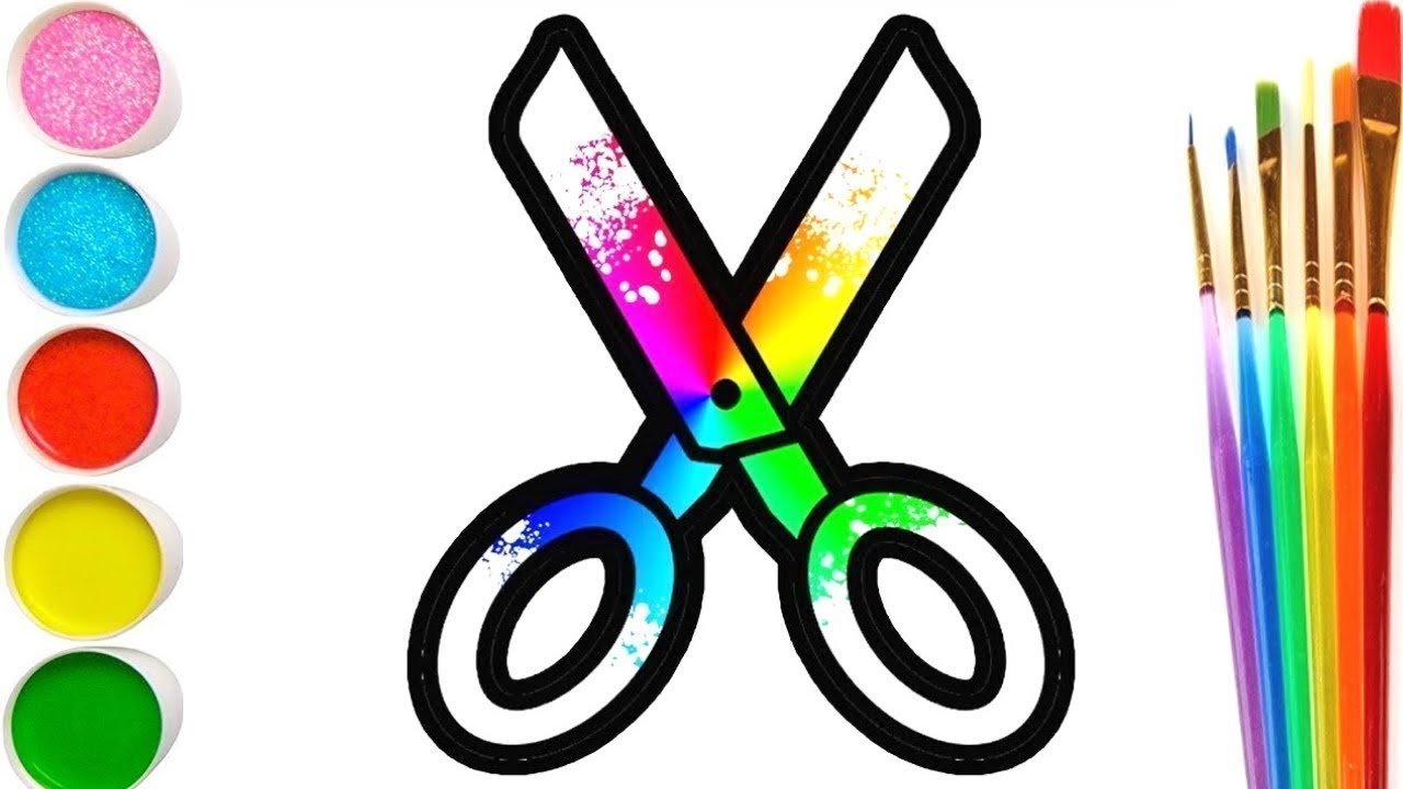 Bolalar uchun qaychi chizish / Drawing scissors for children and kids ...