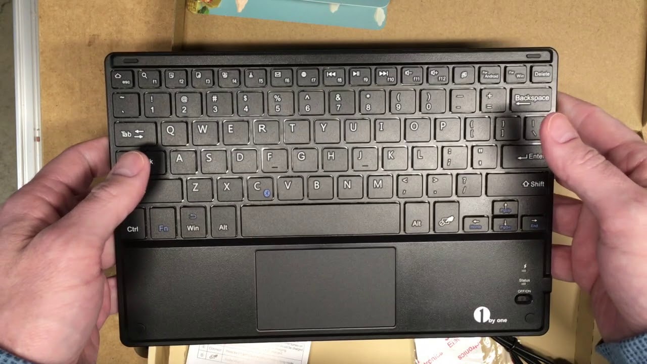 1byone Ultra Slim Wireless Bluetooth Keyboard with Touchpad (connecting ...