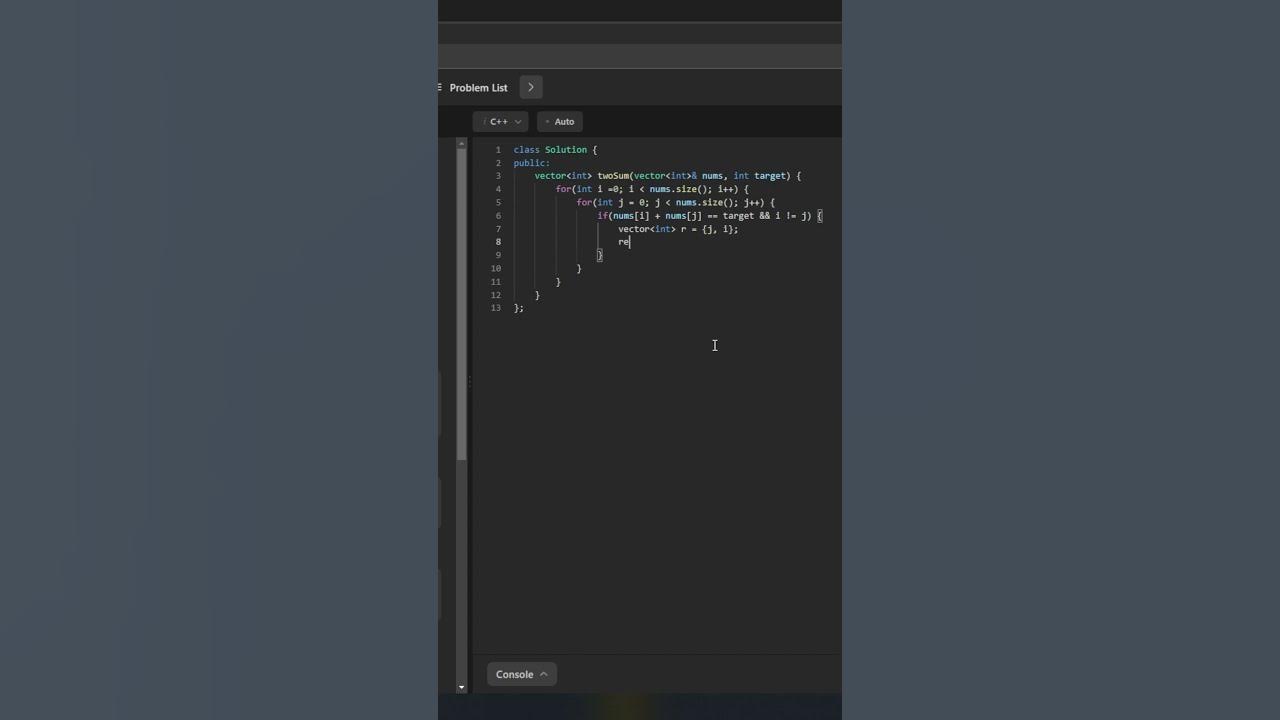 leetcode (1. Two Sum) in c++ #programming #cplusplus #leetcode #tutorial - YouTube