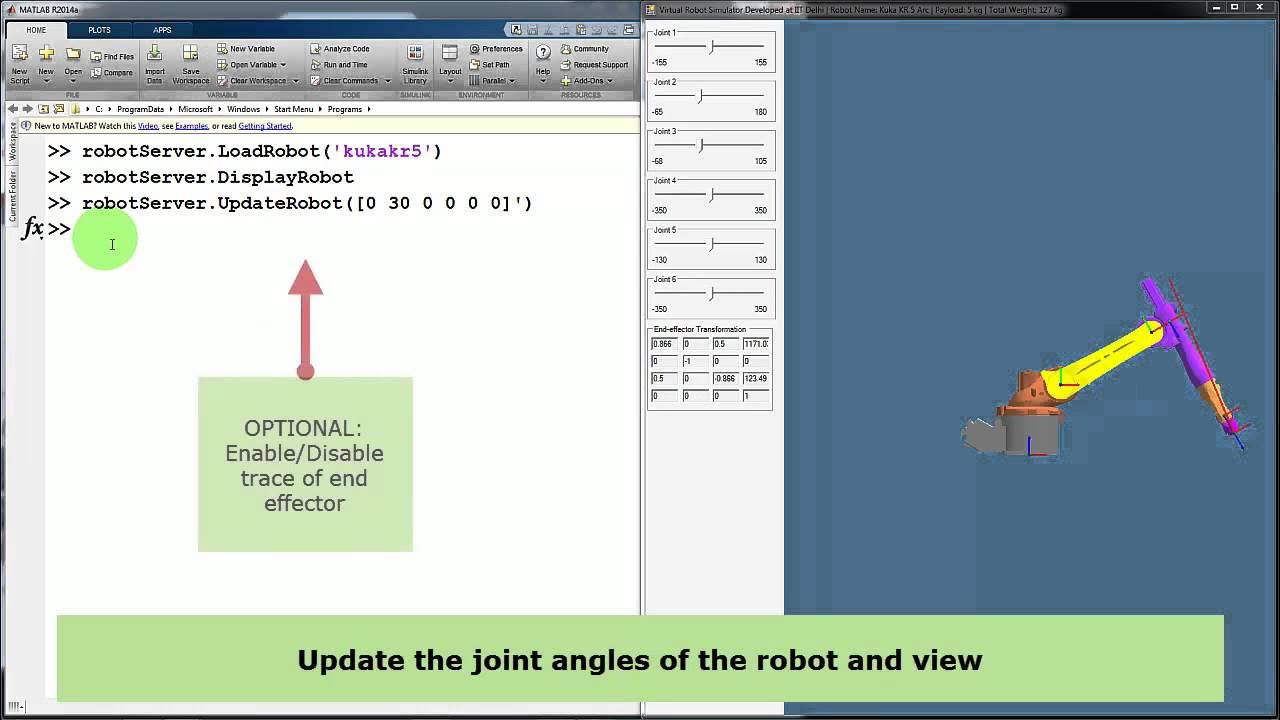 Virtual Robot Module: Integration with MATLAB and Excel - YouTube