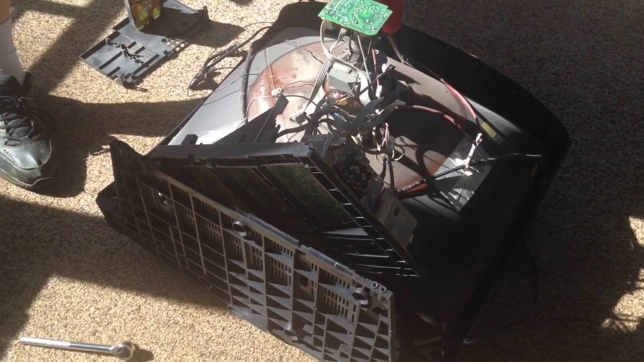 Taking Apart a CRT Tube TV for its Parts - YouTube