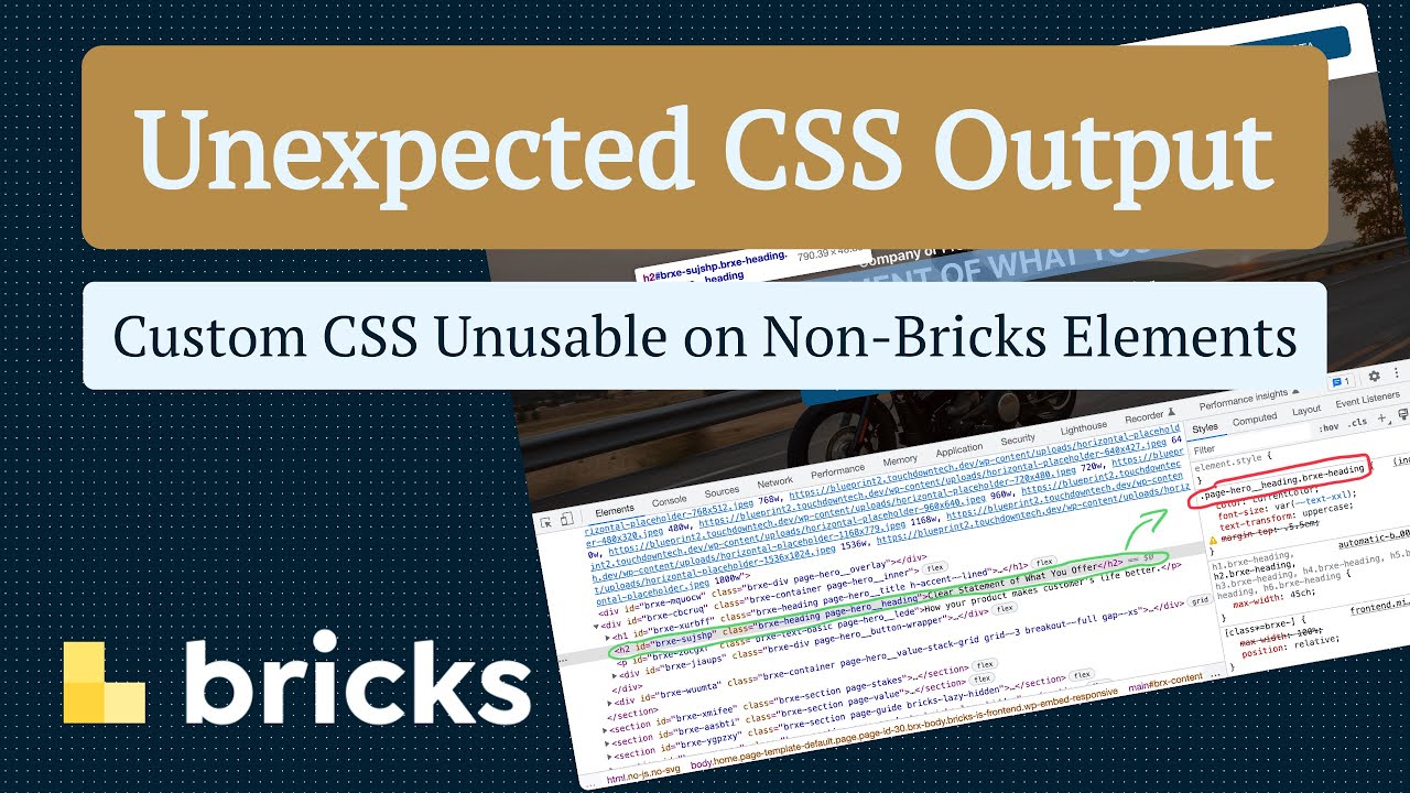 Unexpected Bricks Builder Css Output Behavior You Cant Use Custom Classes On Non Bricks