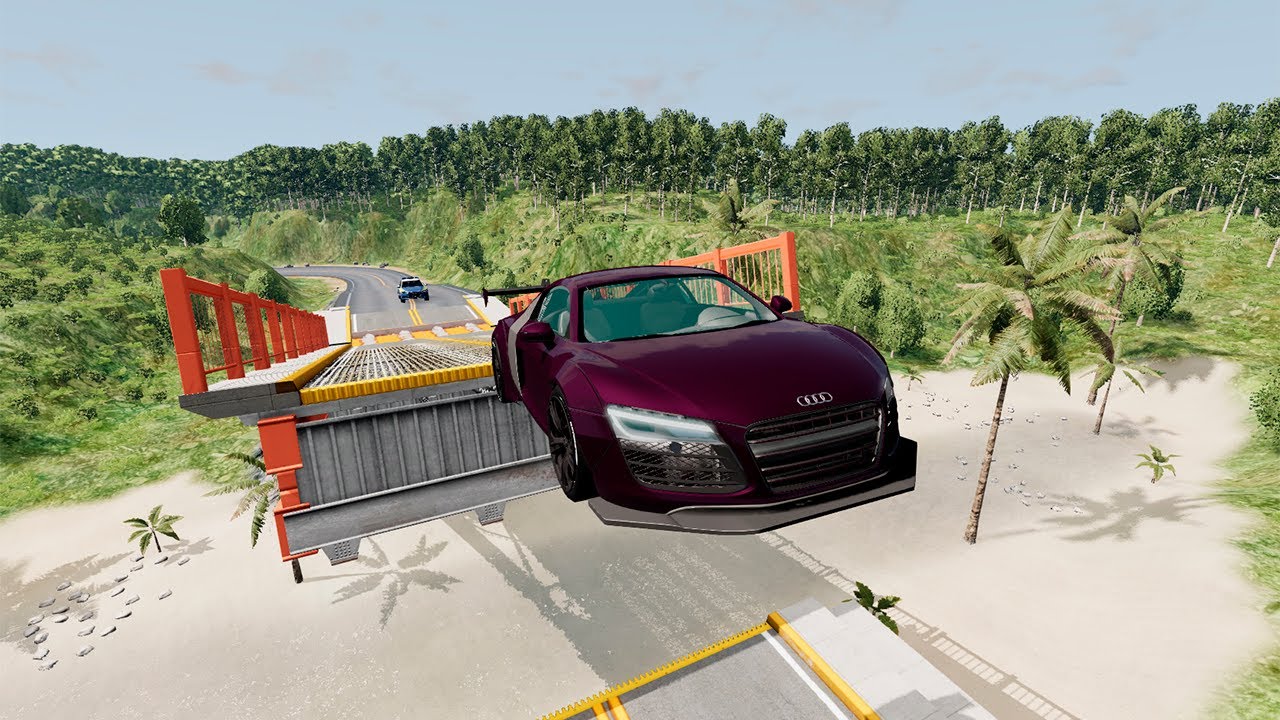 Police Audi A4 Chasing The Audi R8 and They Jump Over Two Bridges! Beam ...
