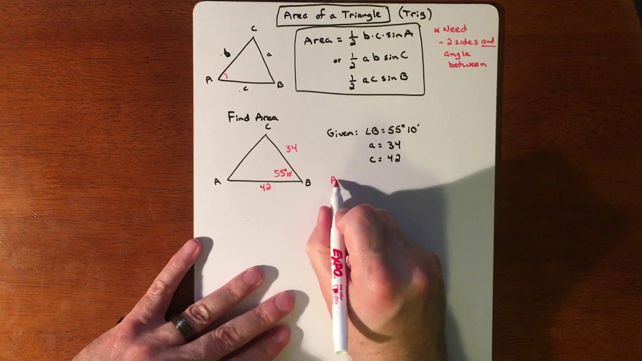 Finding Area of a Triangle using Trig - YouTube
