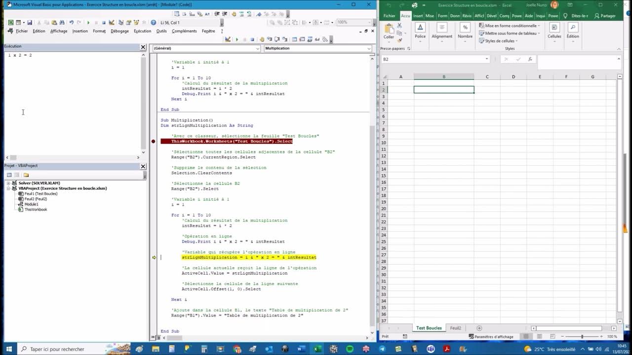 Excel 2019 - Initiation VBA - 05 - 03 - Structures en boucles - YouTube