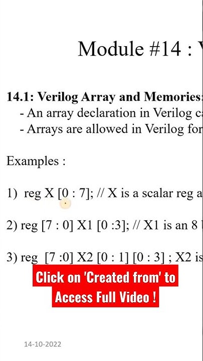 Verilog Arrays Memories Interviewquestions Vlsidesign Semiconductor Youtube