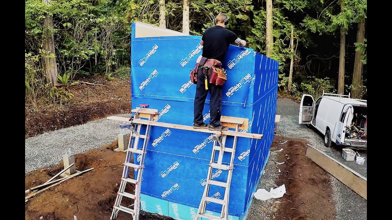 Blueskin Housewrap Install on Kiln - YouTube