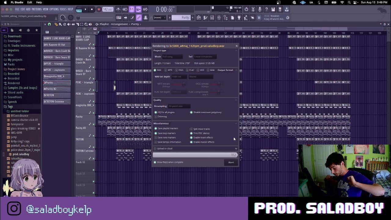 saladboy making beats from scratch | FL Studio Live Cookup - YouTube