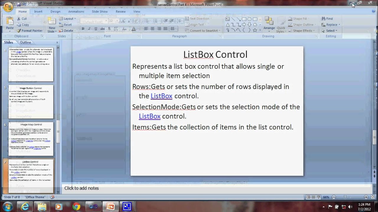example of Image map with list box control property of asp.net .avi ...