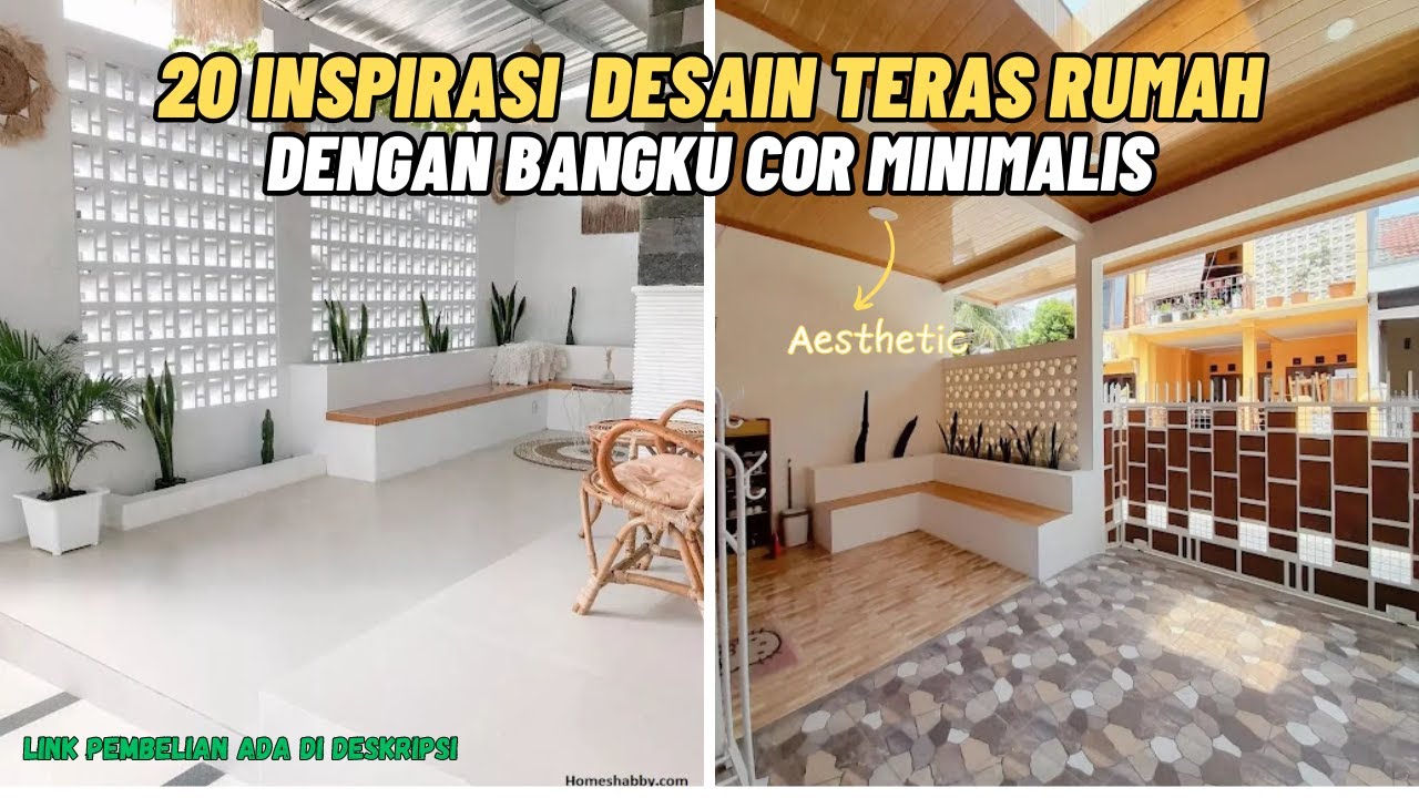 20 Inspirasi Desain Teras Rumah dengan Bangku Cor Minimalis - YouTube