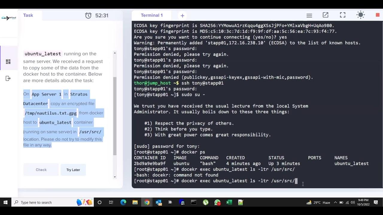 Copying A File From Docker Host To The Container Youtube