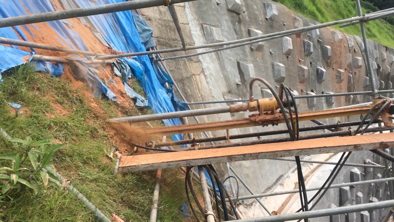 Soil nailing in action - YouTube