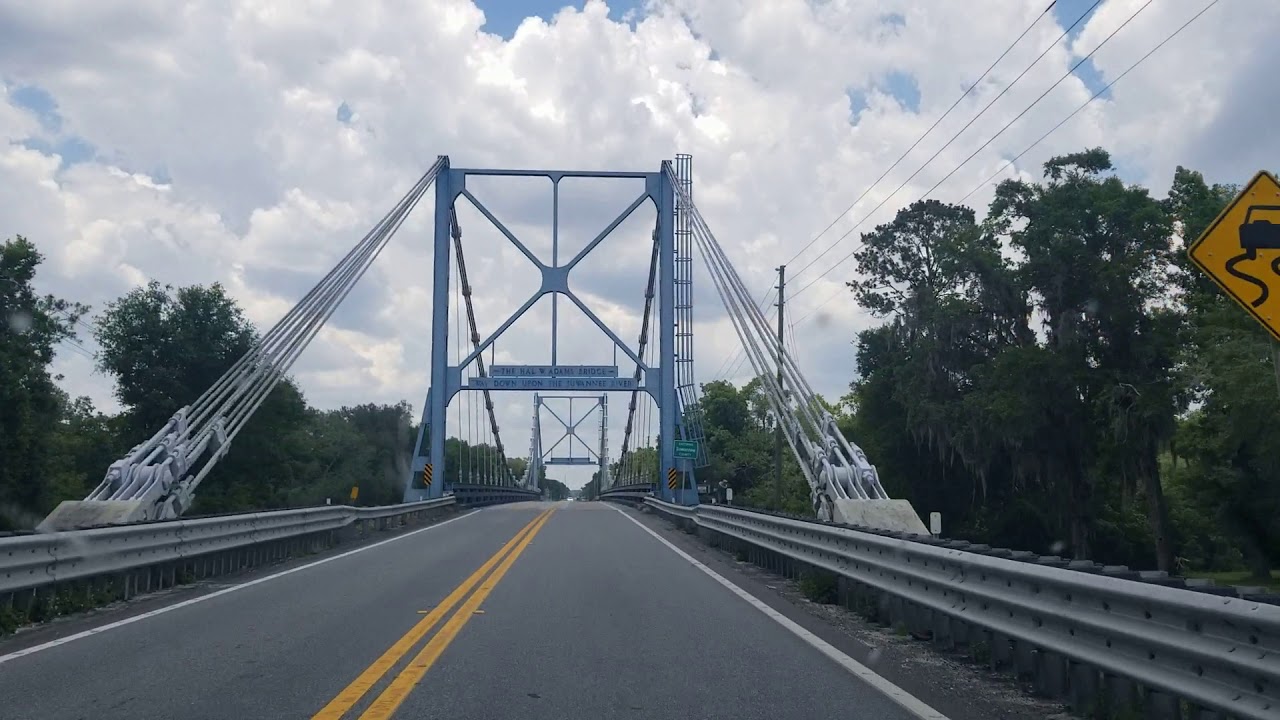 Hal W Adams Suspension Bridge 1947 Drive Over - YouTube