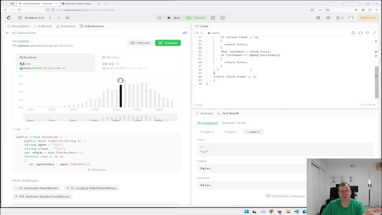 Aula 166: Data Structures - Stack (Valid Parentheses question) - YouTube