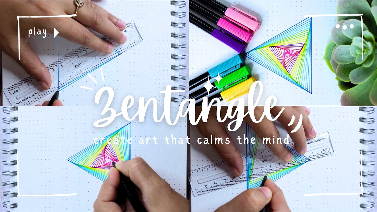 Mesmerizing Triangle String Art | Easy Geometric Drawing with ...