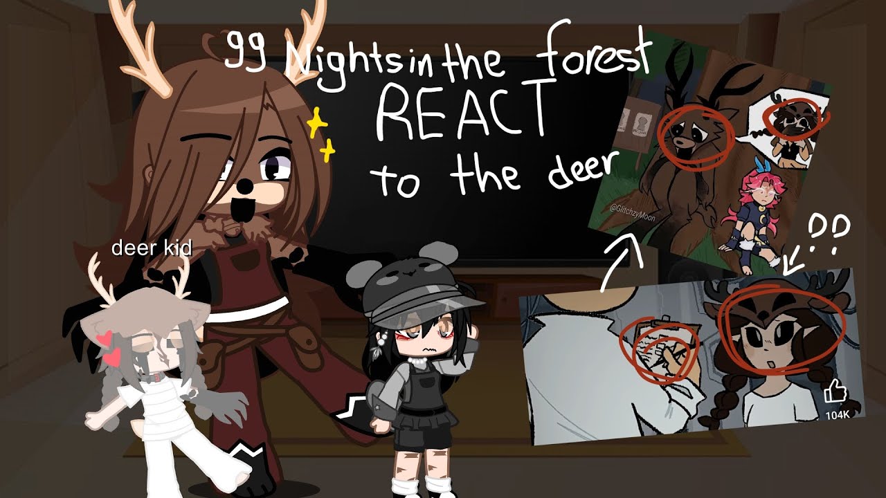 99 nights in the forest kids react to the deer/my au👑 #99nightintheforest #reactionvideo # ...