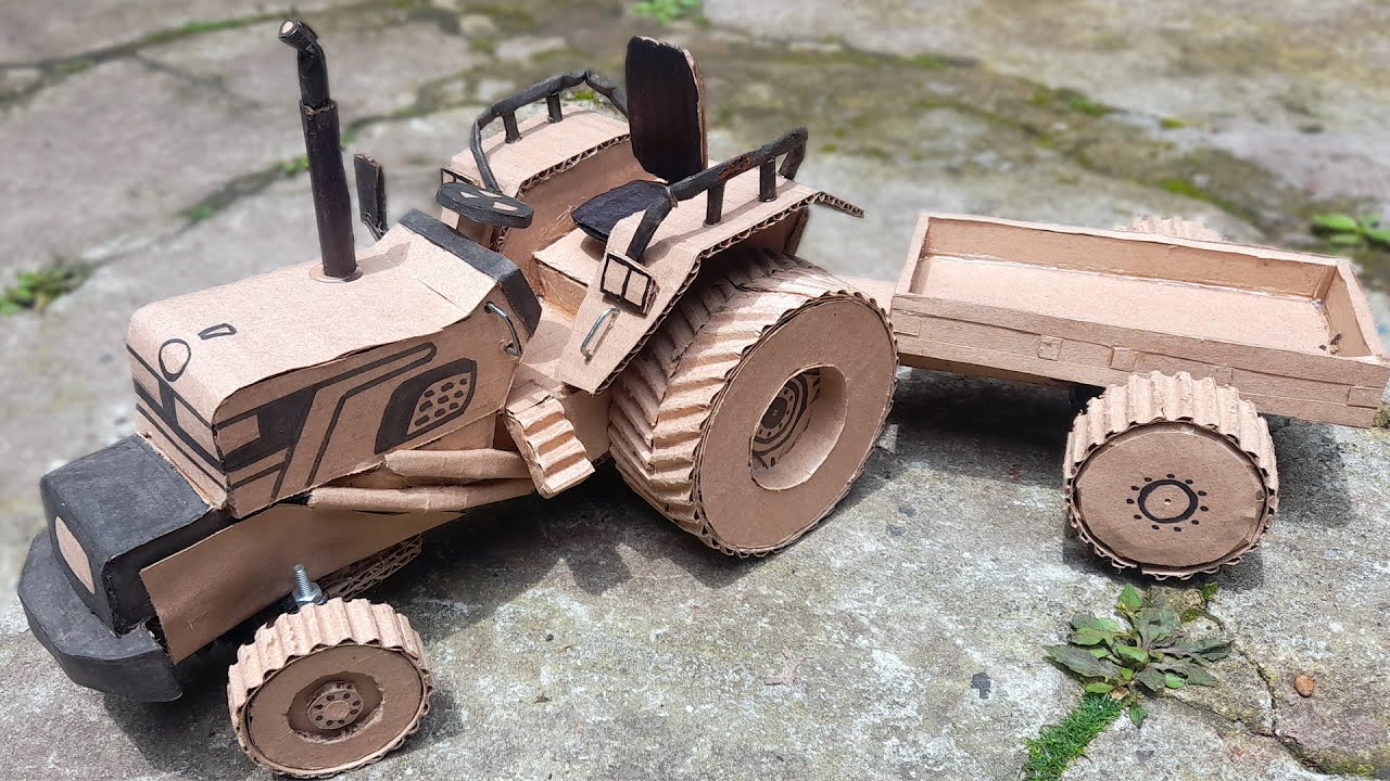 Cómo hacer un potente tractor de cartón en casa - bricolaje casero ...
