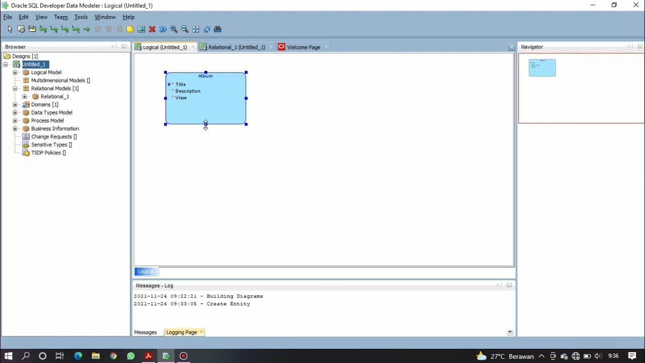 Tutorial Membangun Logical Model dan Relational Model menggunakan Oracle SQL Developer Data ...