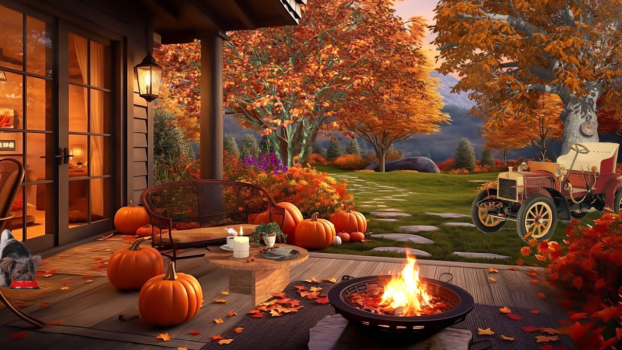 Enchanting Autumn Garden with Cozy Halloween Ambience 🍁4K Autumn ...