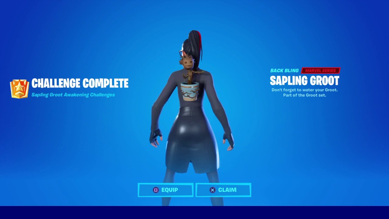 Fortnite Back Bling: SAPLING GROOT - YouTube