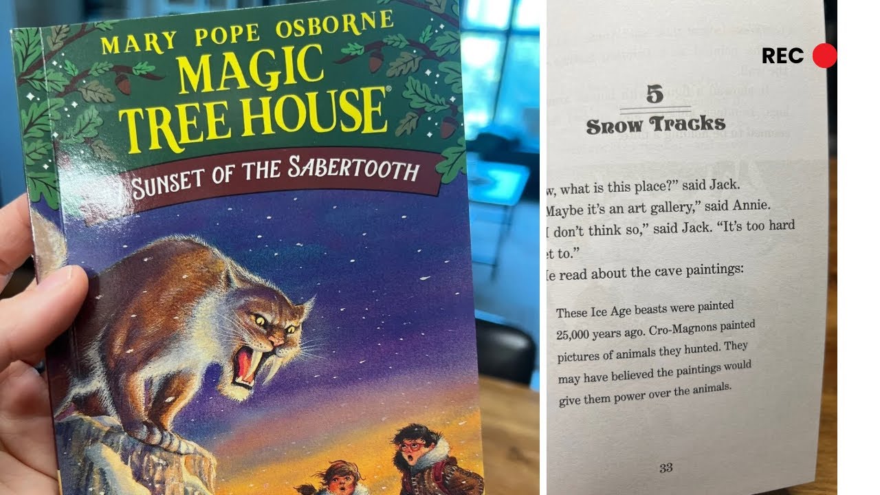 “Chapter 5 Snow Tracks” of Magic Tree House #7 Sunset of the Sabertooth ...