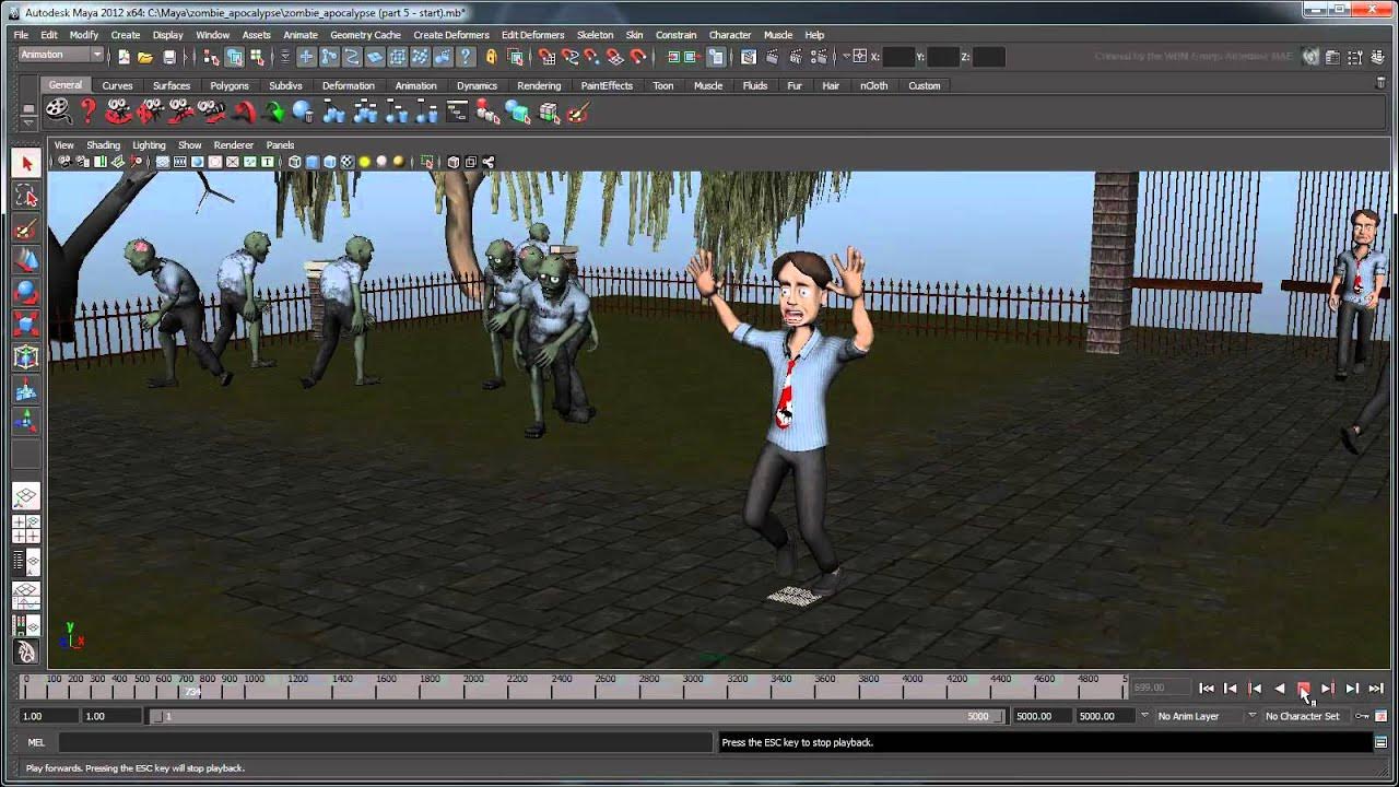 Creating a zombie simulation using MEL - Part 5 - YouTube